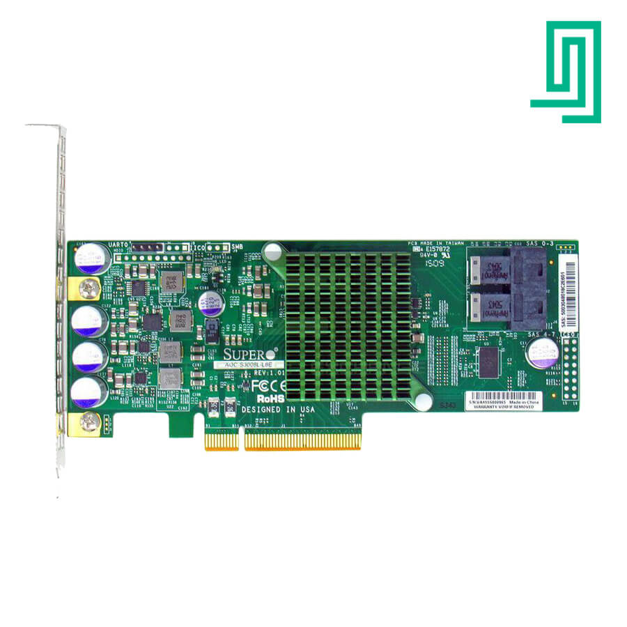 Supermicro S3008L 12Gb/s Eight-Port SAS Internal RAID Adapter(AOC ...